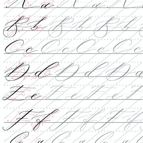 Modern Calligraphy Alphabet A4 Printable Worksheet - Etsy