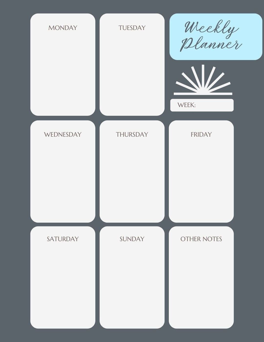 Weekly Planner Digital Download - Etsy