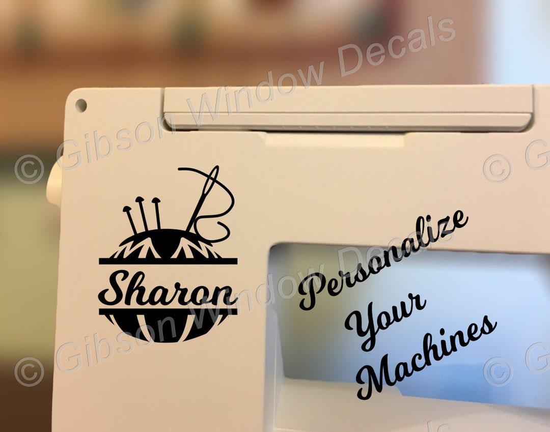 Split Name Pin Cushion Decal Personalized, Set of 2, Sewing Machine ...