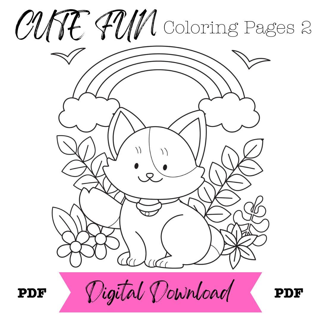 10 Cute Fun Coloring Pages 2 Free Source PDF Beginner Fruit Kawaii Hand ...