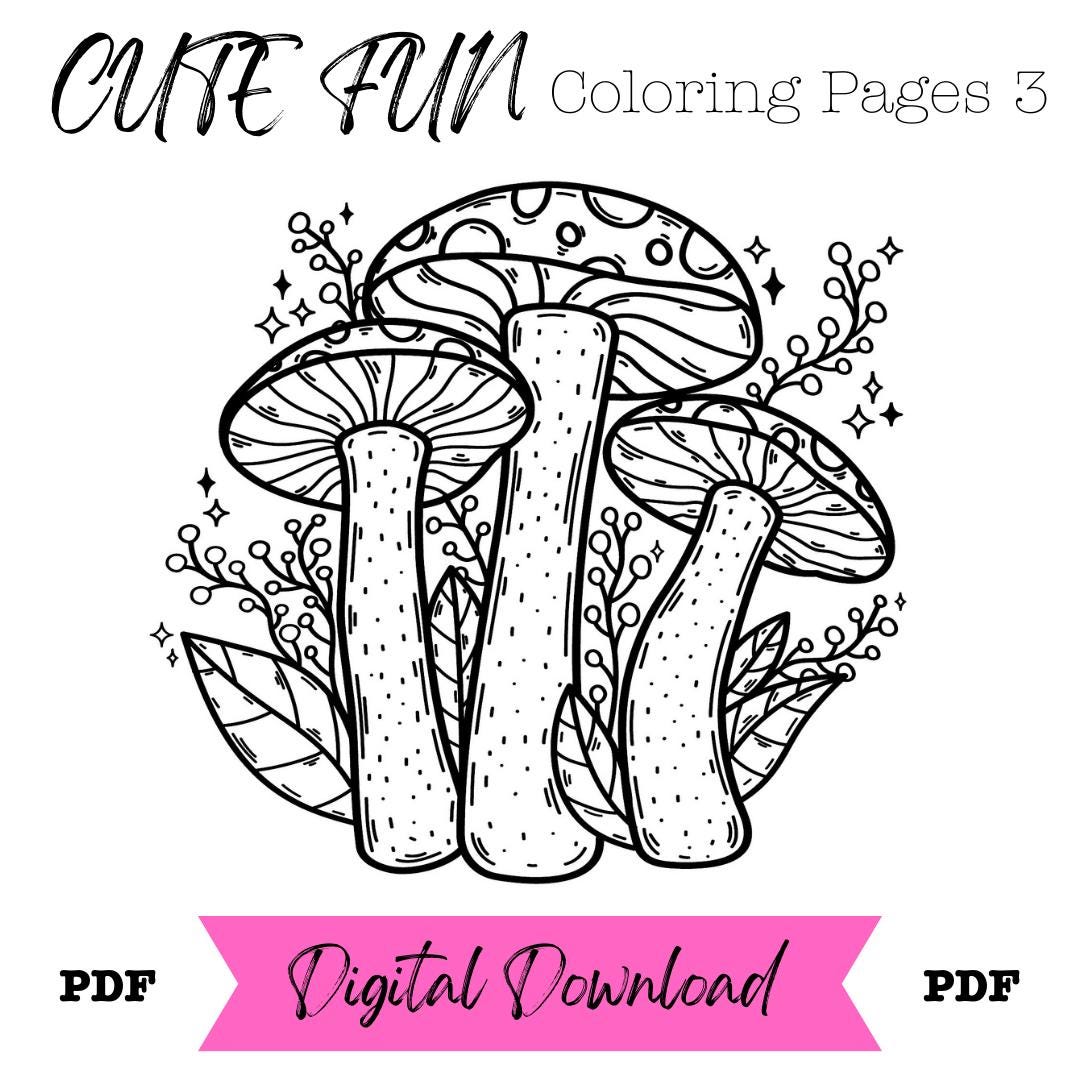 18 Cute Fun Coloring Pages 3 Free Source PDF Beginner Fruit Kawaii Hand ...