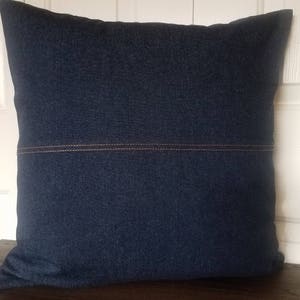Patchwork Denim Pillow Cover-denim Bedding-denim Pillows- Navy Blue ...