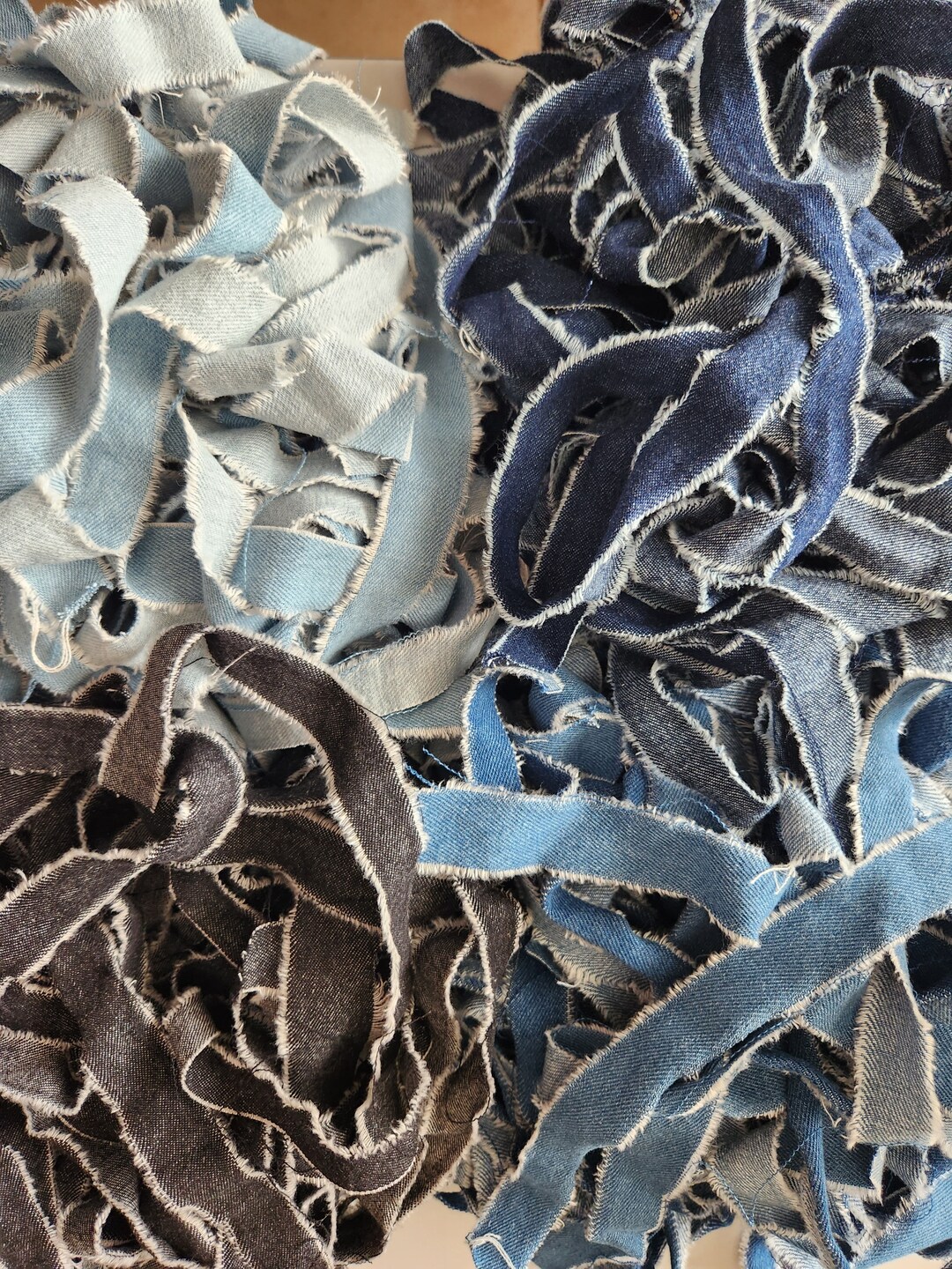 Denim Scraps, Denim Clothing Fabric Ribbon Scraps for Crafting, Denim ...