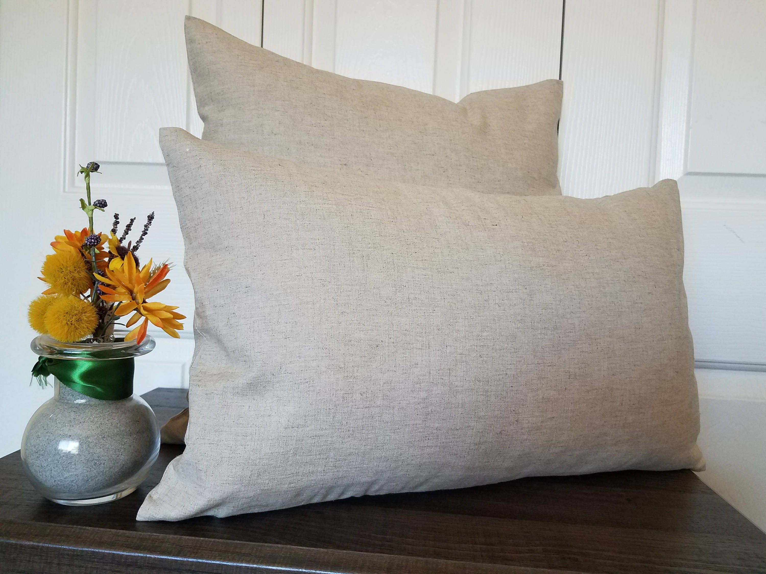 Solid Linen Pillow Cover Linen Pillow Cover Decorative | Etsy