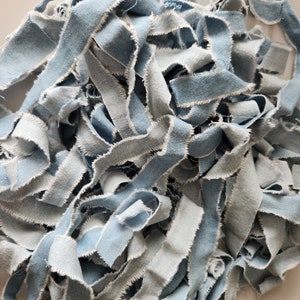 Denim Scraps, Denim Clothing Fabric Ribbon Scraps for Crafting, Denim ...