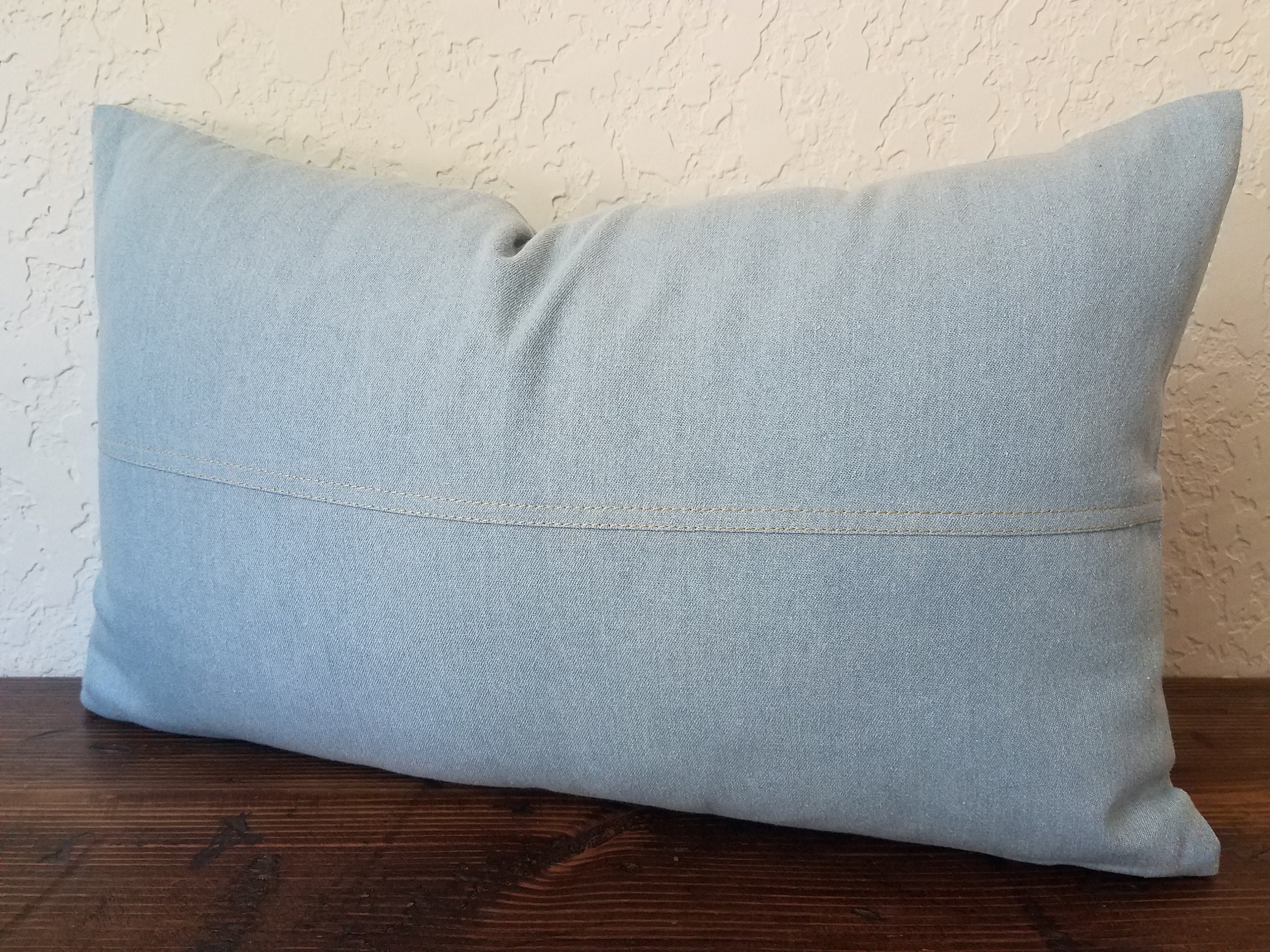 Denim Pillow Covers Denim Pillows Blue Denim Pillow Denim | Etsy
