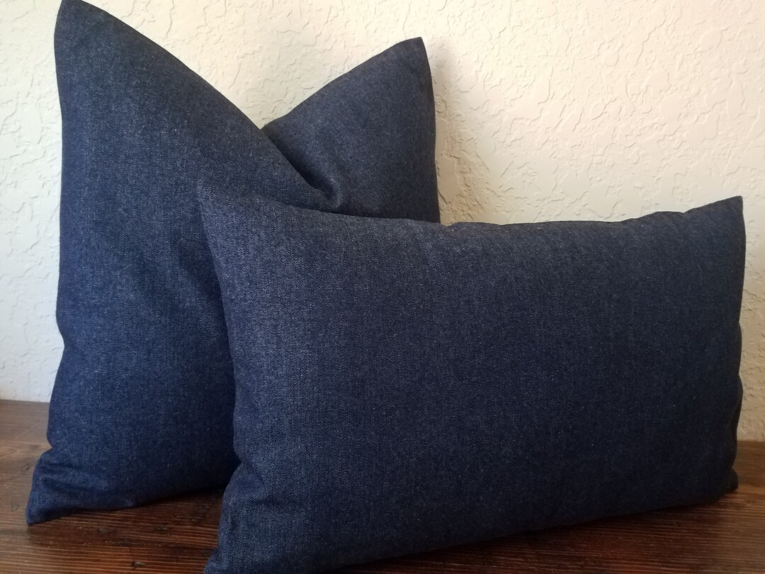 Blue Denim Pillow Cover- Denim Pillow Cover- Southwestern Denim Pillows ...