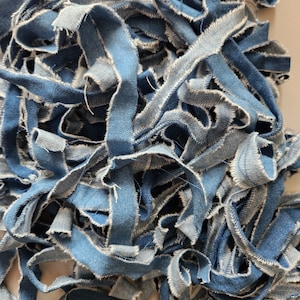 Denim Scraps, Denim Clothing Fabric Ribbon Scraps for Crafting, Denim ...