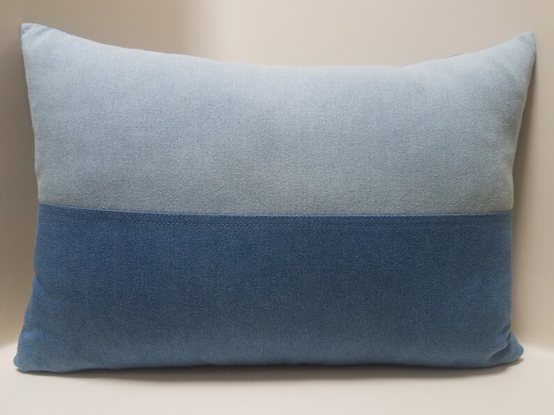 Blue Denim Patchwork Pillow Cover: Southwestern Home Decor - Etsy