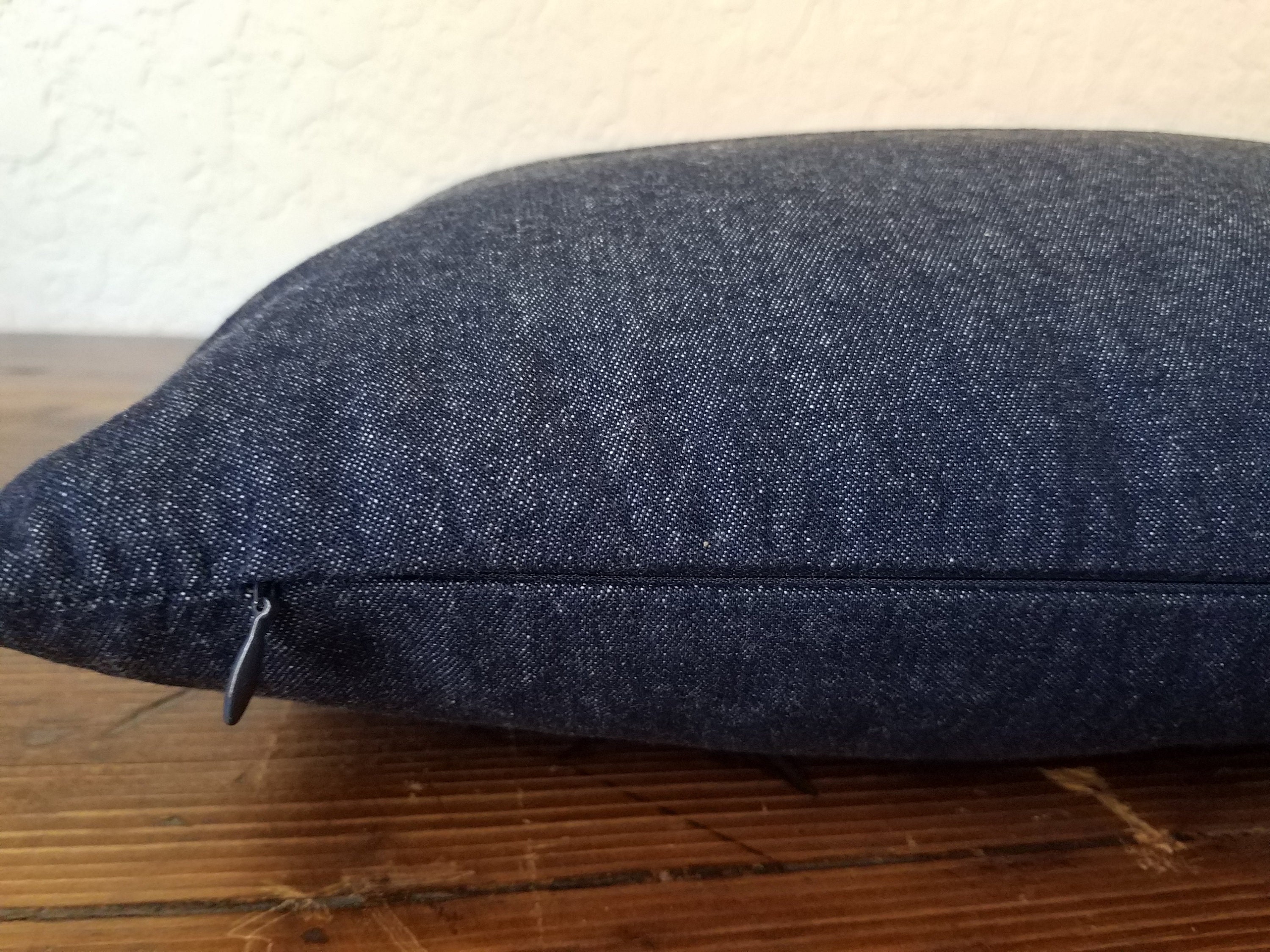 Patchwork Denim pillow cover-Denim bedding-Denim pillows Navy | Etsy