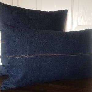 Patchwork Denim Pillow Cover-denim Bedding-denim Pillows- Navy Blue ...