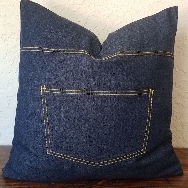 Denim Pillow - Etsy