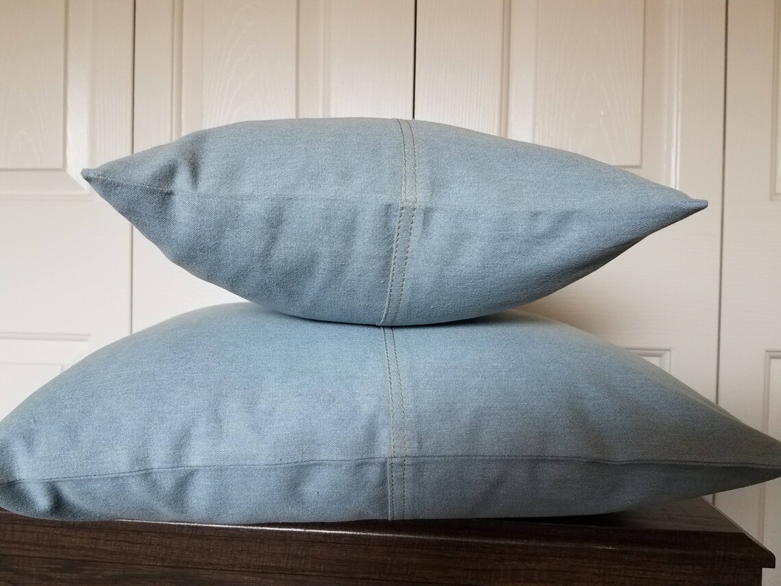 Denim Pillow Covers Denim Pillows Blue Denim Pillow Denim | Etsy