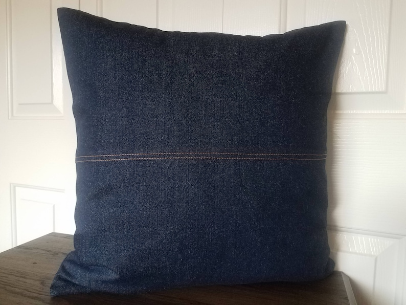 Patchwork Denim pillow cover-Denim bedding-Denim pillows Navy | Etsy