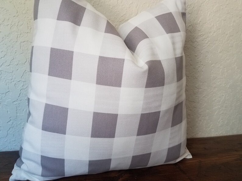 Gray and White Buffalo Check Pillow Cover. Buffalo Check - Etsy
