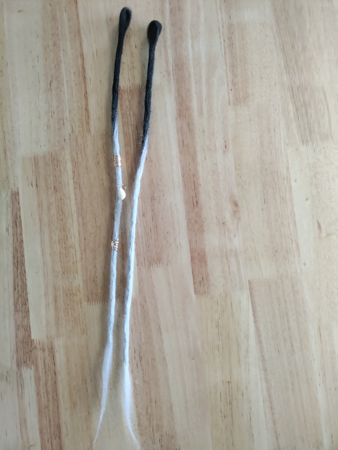 2 SE Black and Grey/silver Dread Loc Hair Tie, Extension Wick - Etsy