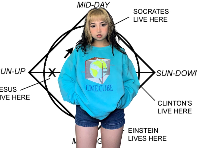 Time Cube Embroidered Sweatshirt - Etsy