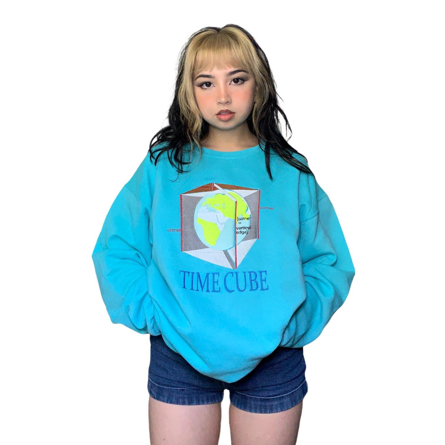 Time Cube Embroidered Sweatshirt - Etsy