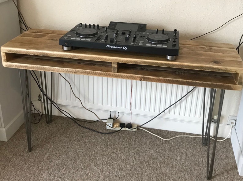Reclaimed Scaffold Board DJ Stand With Raw Steel Hairpin Legs - Etsy UK