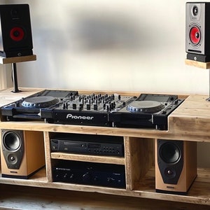 Reclaimed Wood DJ Controller Unit: Custom Media Console - Etsy