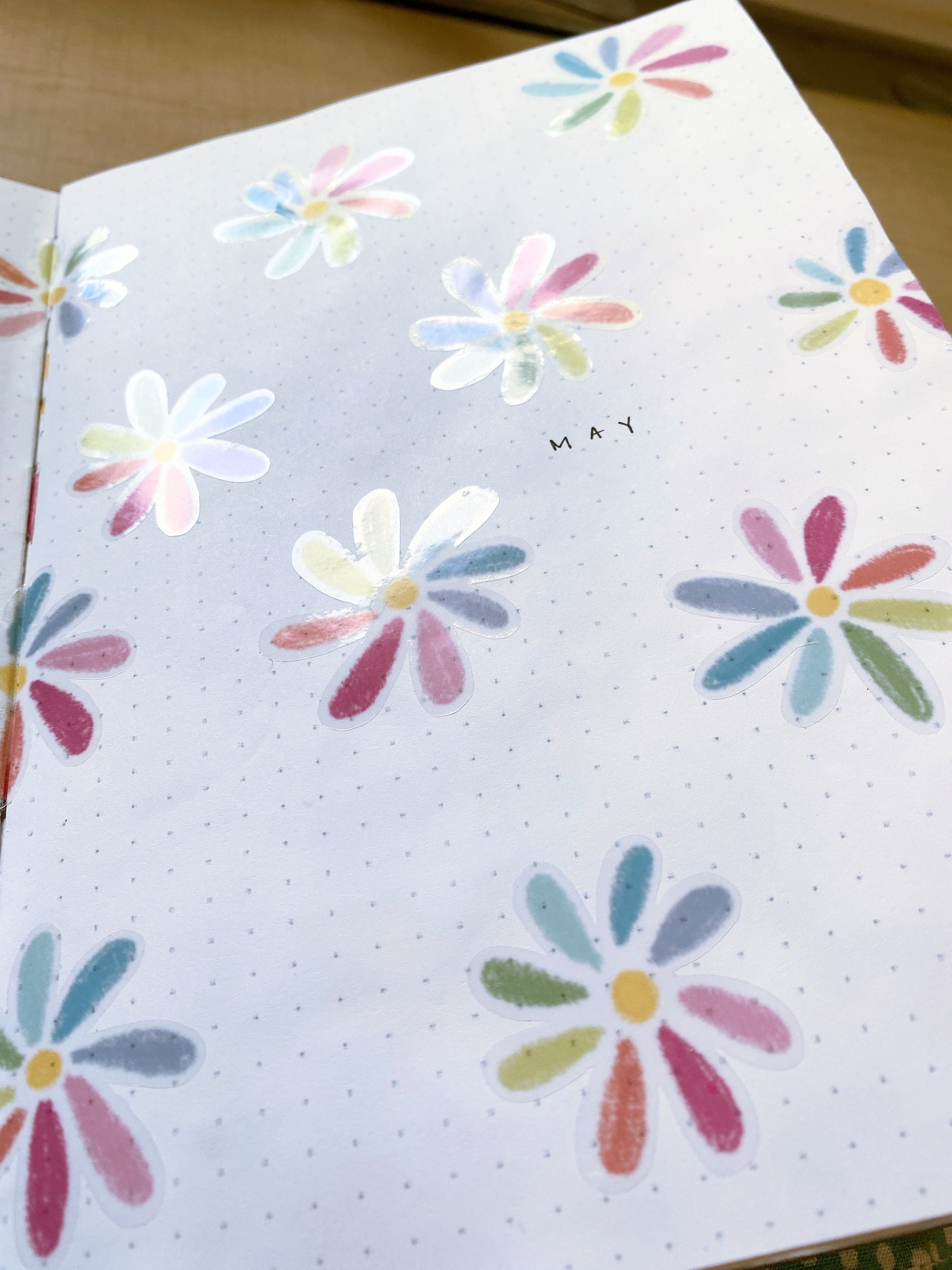 Transparent Rainbow Flower Sticker Sheets - Etsy