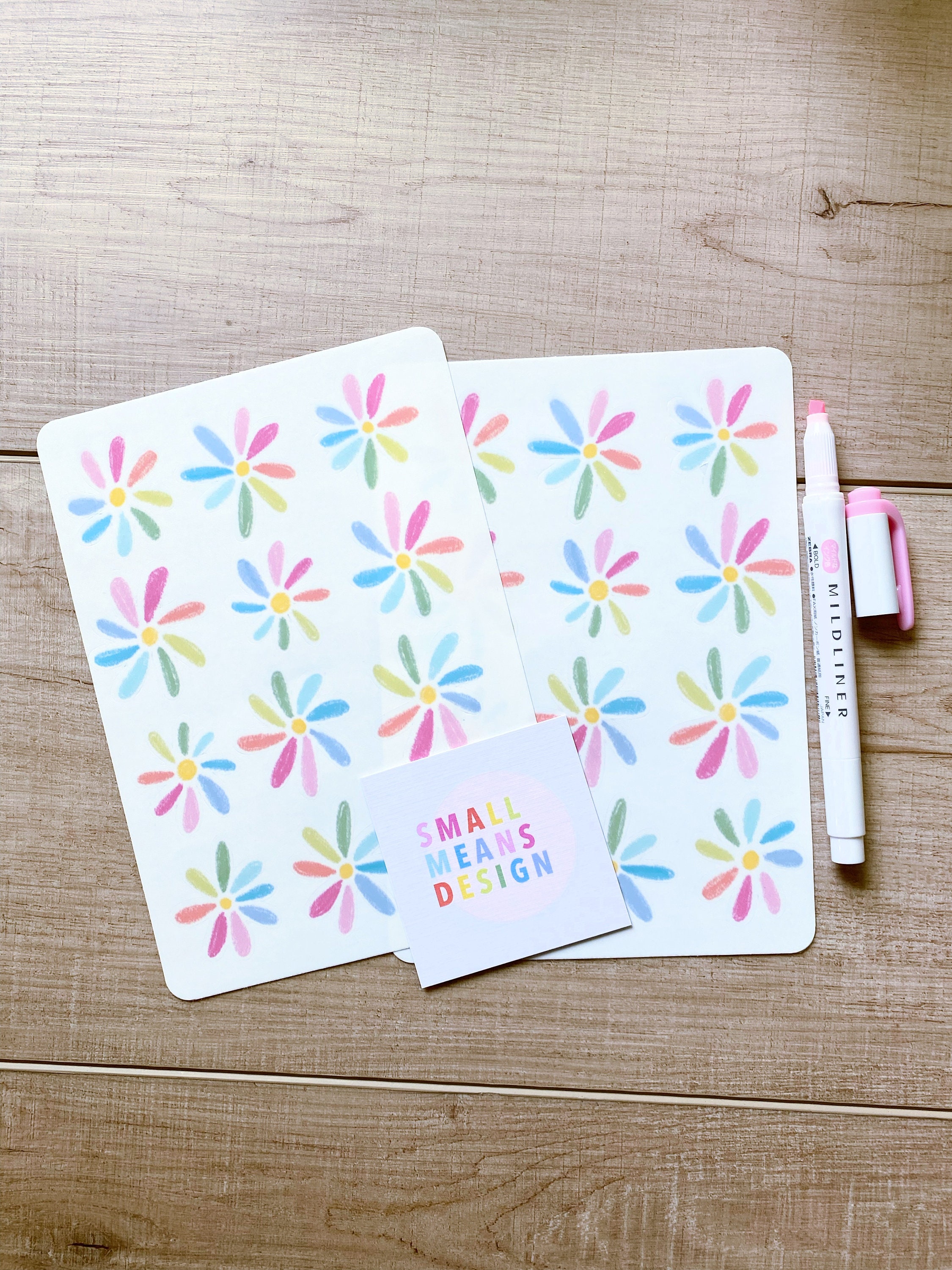 Transparent Rainbow Flower Sticker Sheets - Etsy