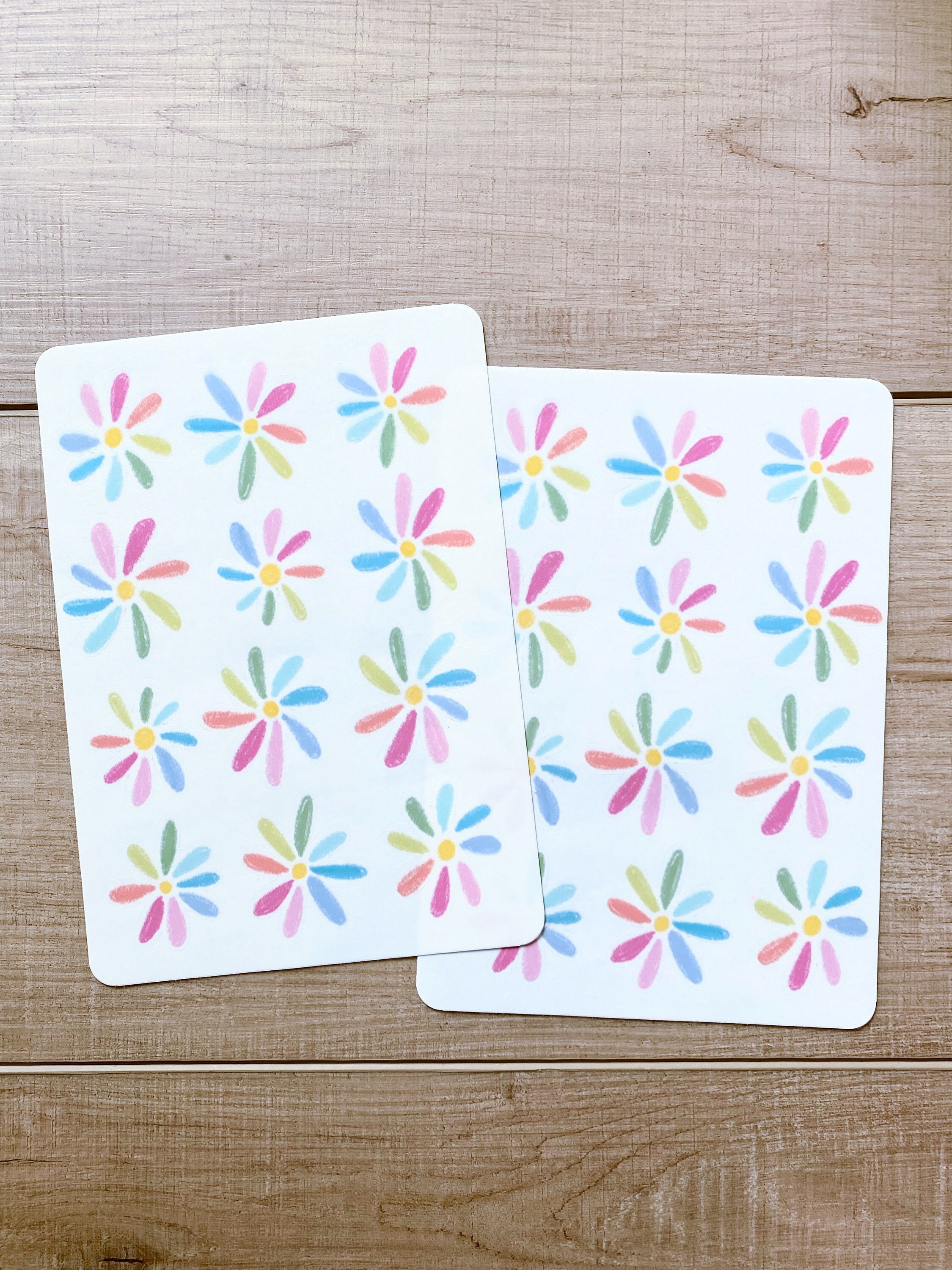 Transparent Rainbow Flower Sticker Sheets - Etsy