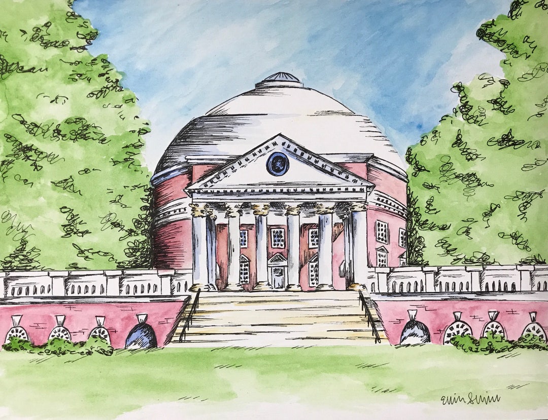University of Virginia - UVA Watercolor Print - Etsy