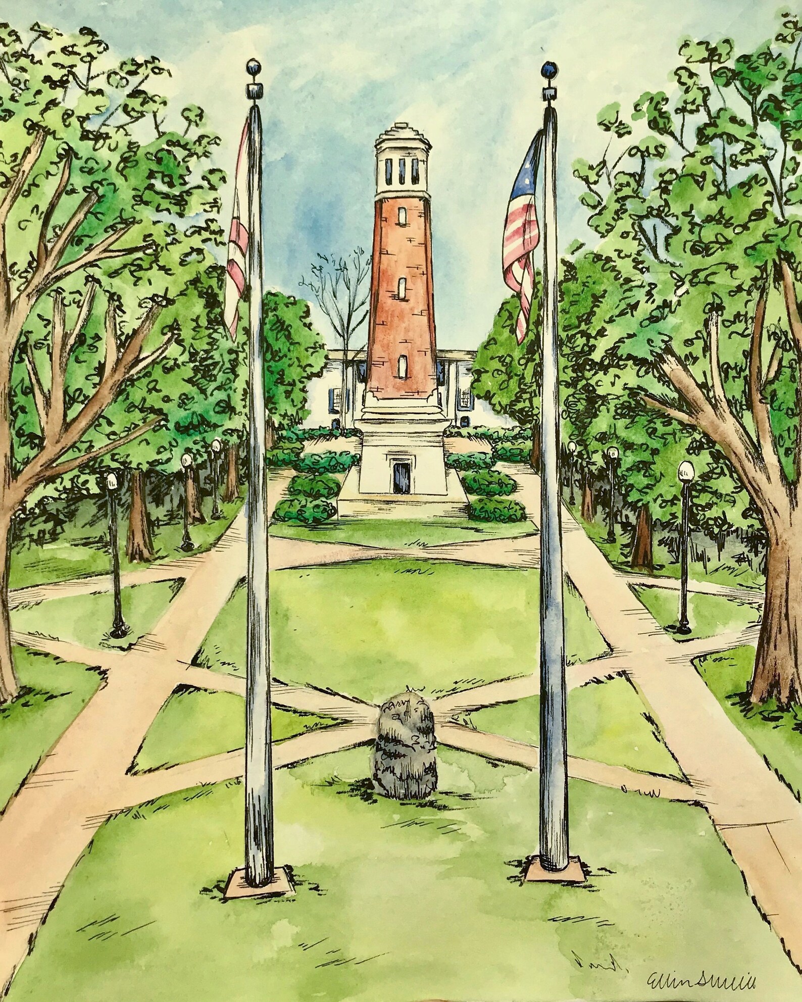 Alabama Watercolor Print - Etsy