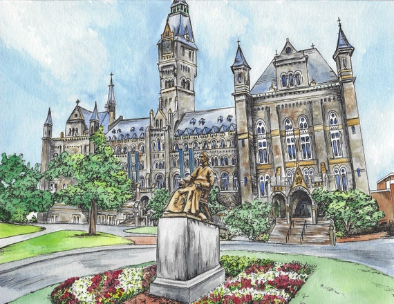 Georgetown Watercolor Print - Etsy