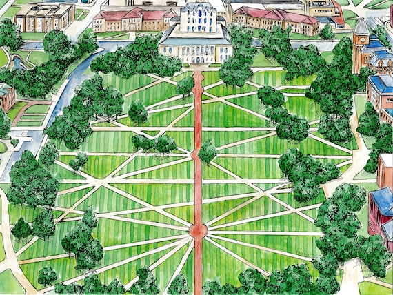 The Ohio State University Watercolor Print | Etsy