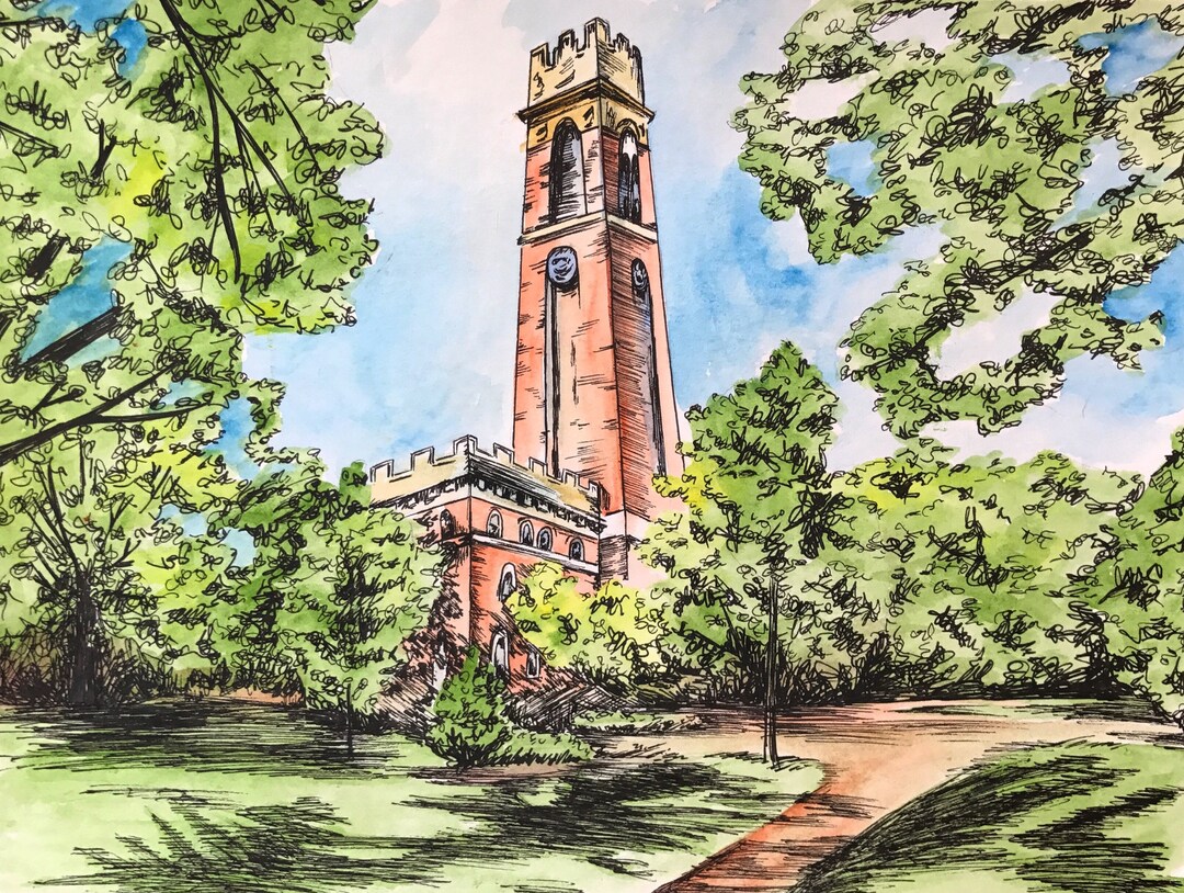 Vanderbilt Watercolor Print - Etsy