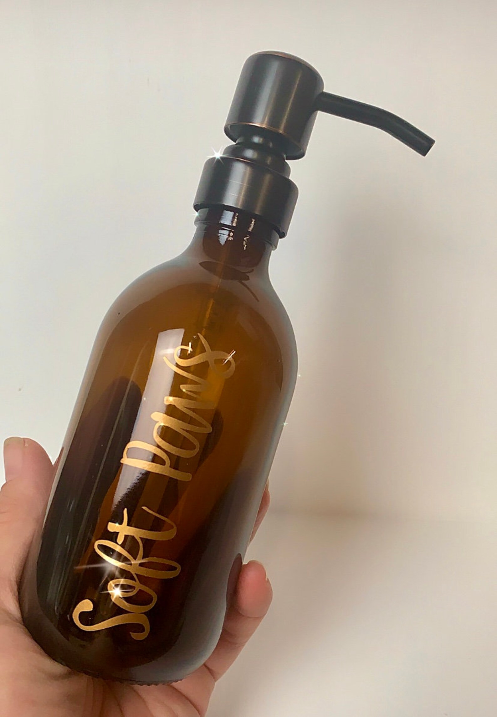 Glass Amber Dispenser Bottles Personalised Liquid Bottle Eco - Etsy UK