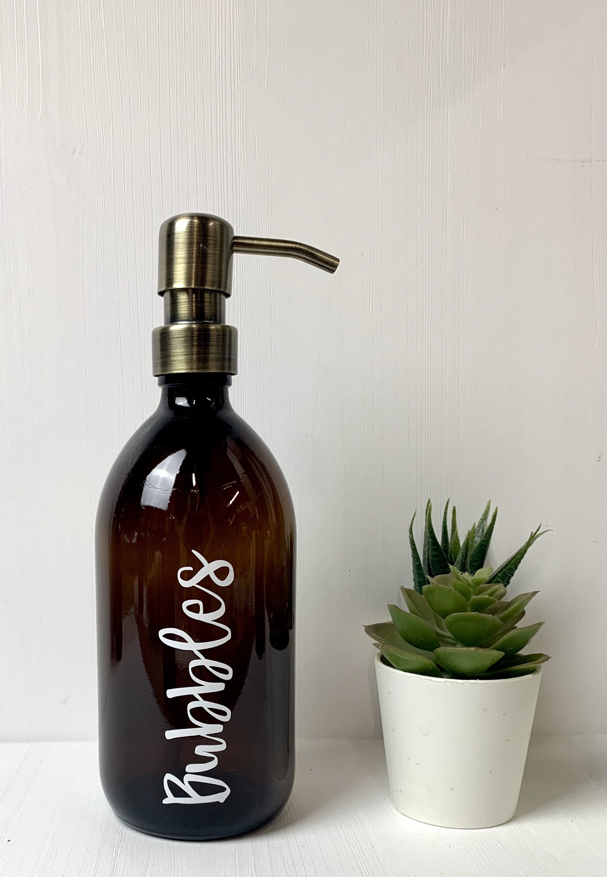 Glass Amber Dispenser Bottles Personalised Liquid Bottle Eco - Etsy UK