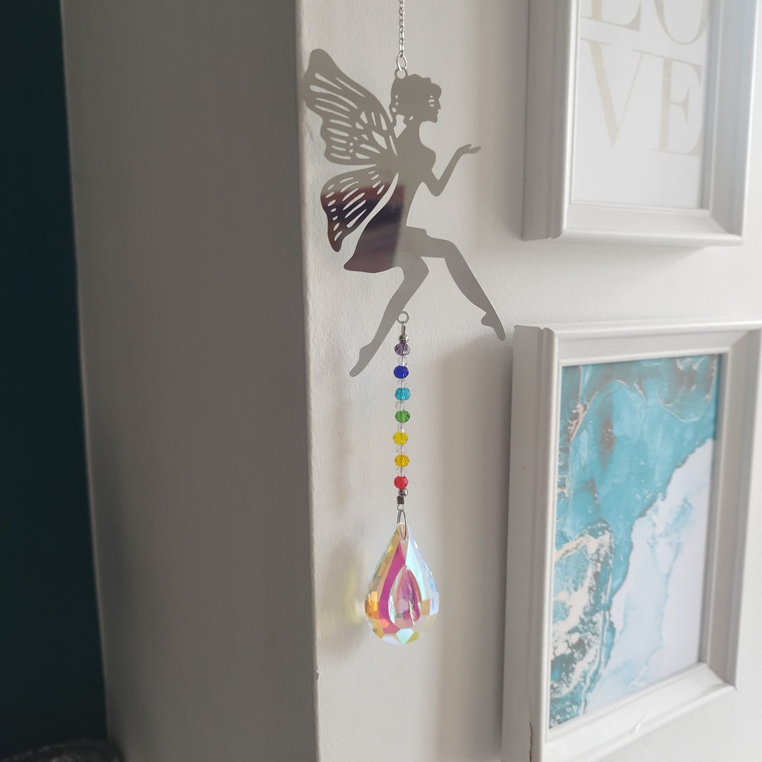 Fairy Chakra Suncatcher Crystal Sun Catcher Stunning Silver Window or ...