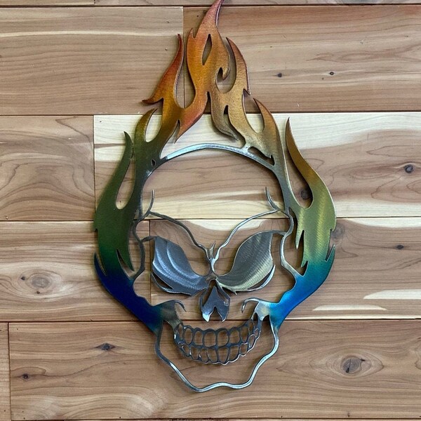 Flaming Skull - Etsy