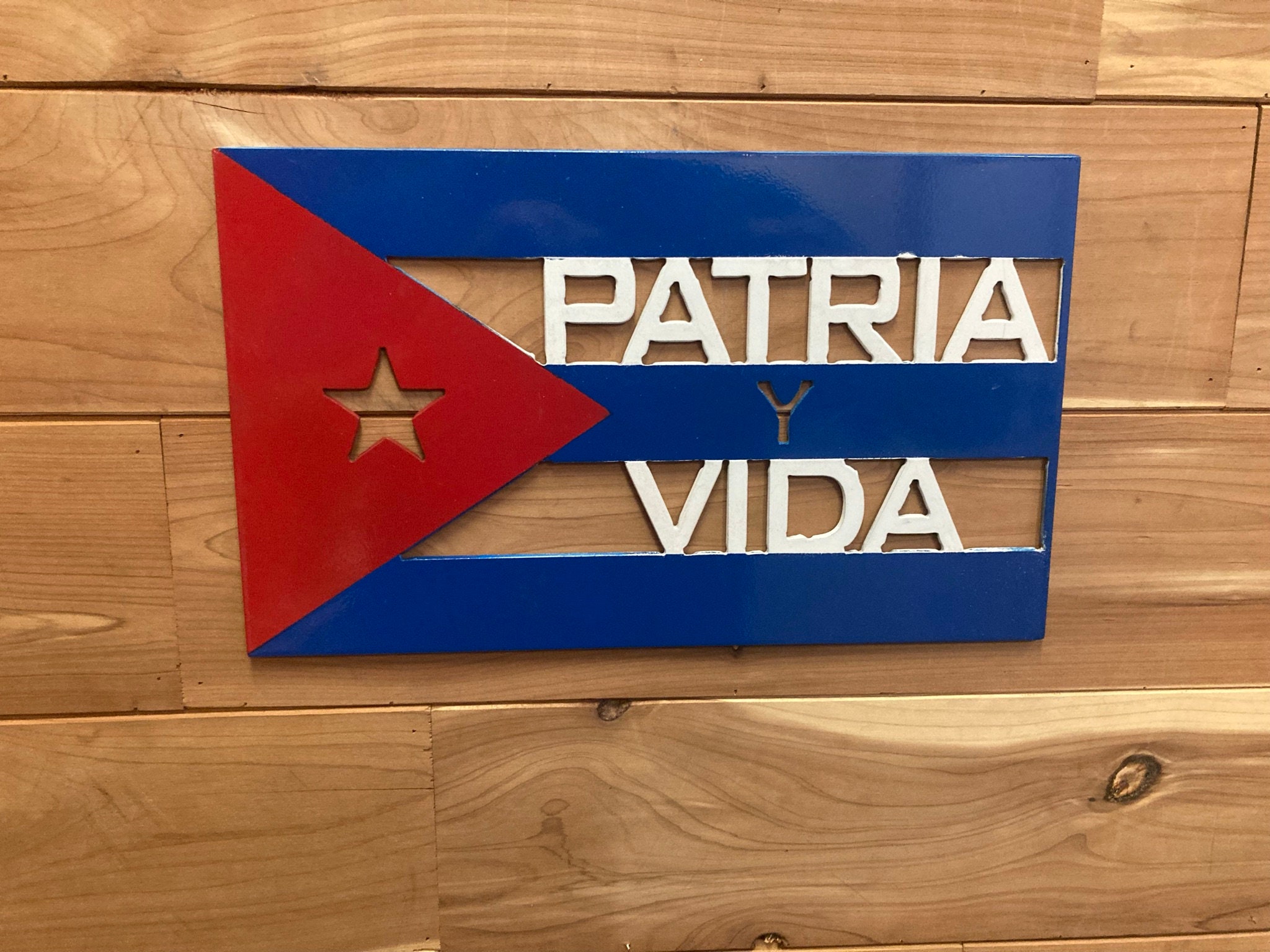 Patria Y Vida Flag Sign Metal Art Great Gift Made in the USA. | Etsy