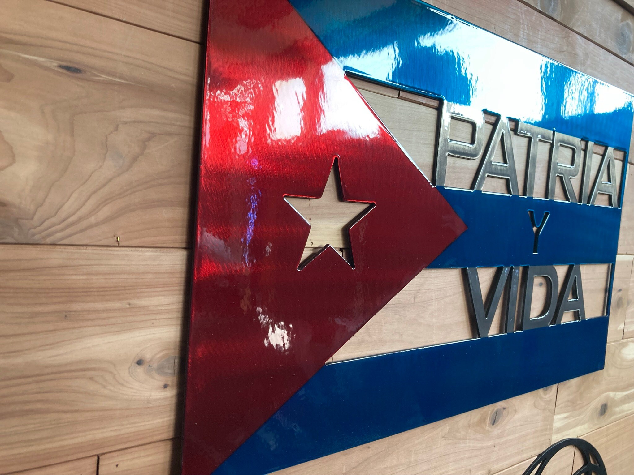 Patria Y Vida Flag Sign Metal Art Great Gift Made in the USA. | Etsy