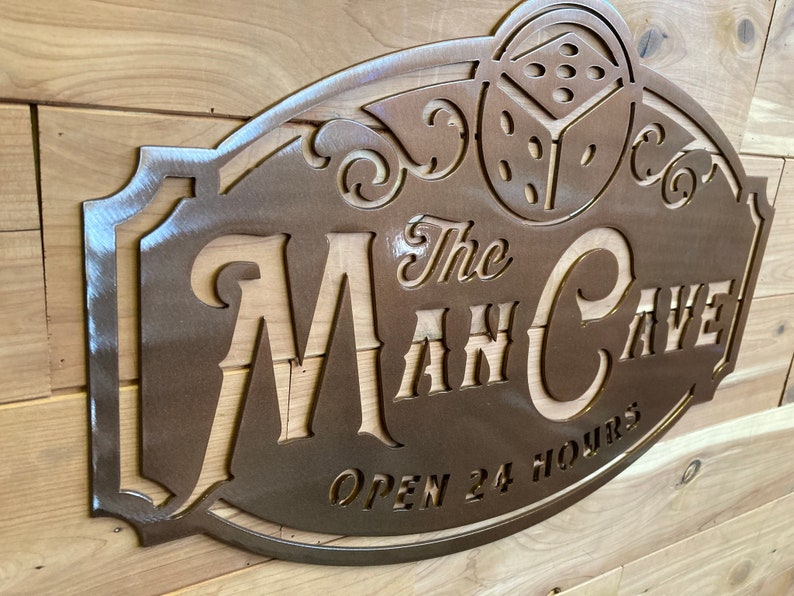 Man Cave Metal Wall Art Sign | Etsy