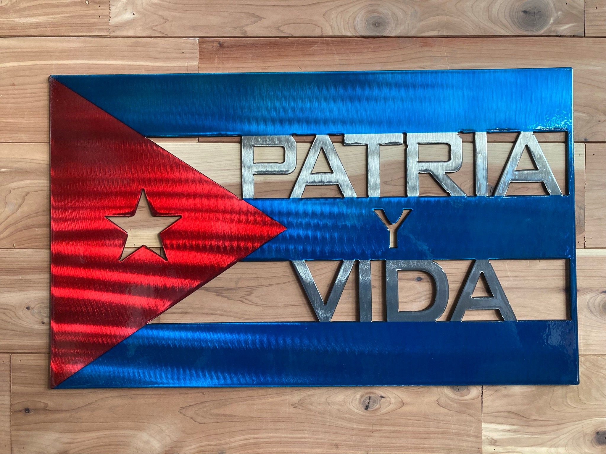 Patria Y Vida Flag Sign Metal Art Great Gift Made in the USA. | Etsy