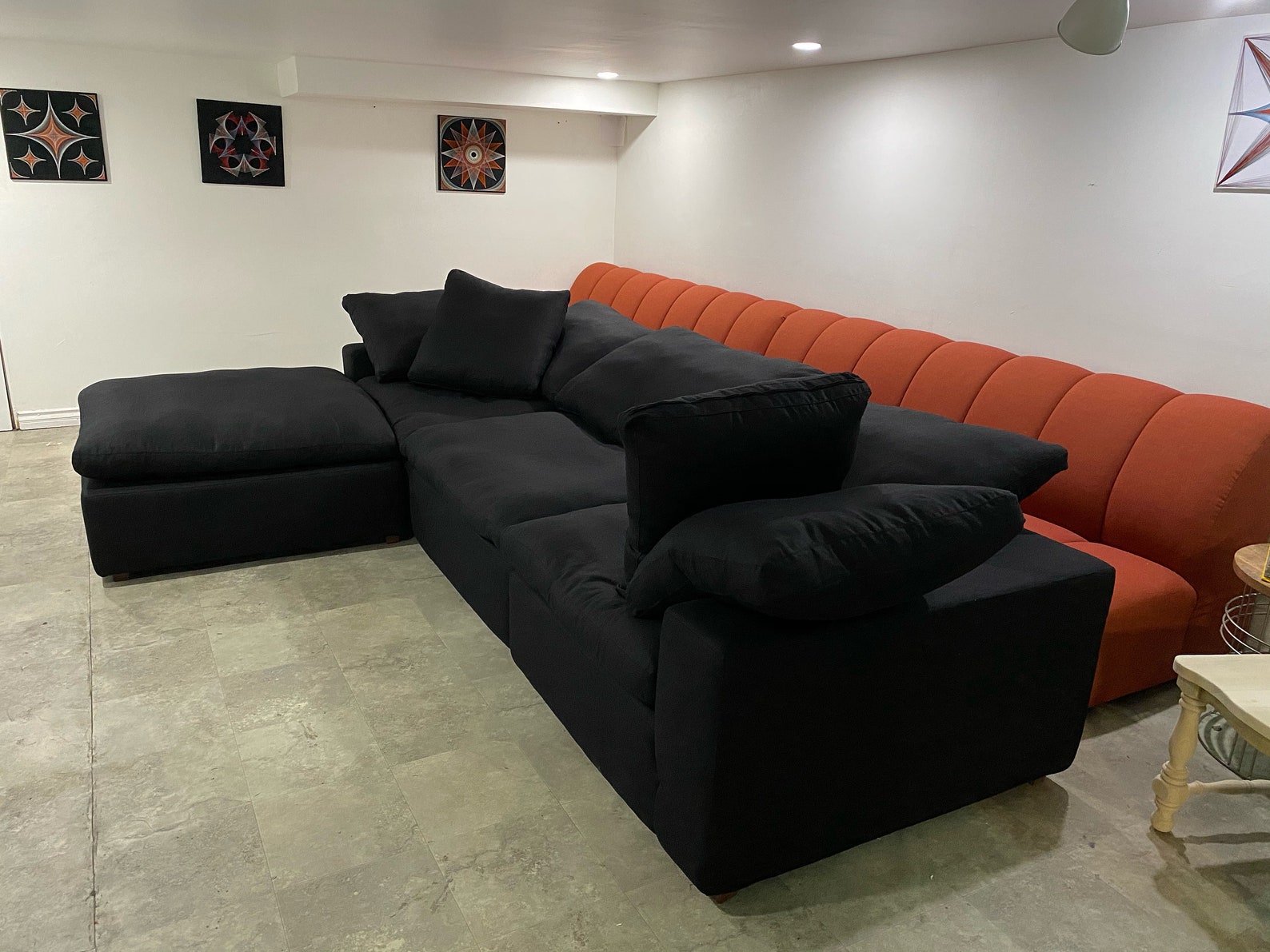 Black Linen Modular Cloud Couch | Etsy