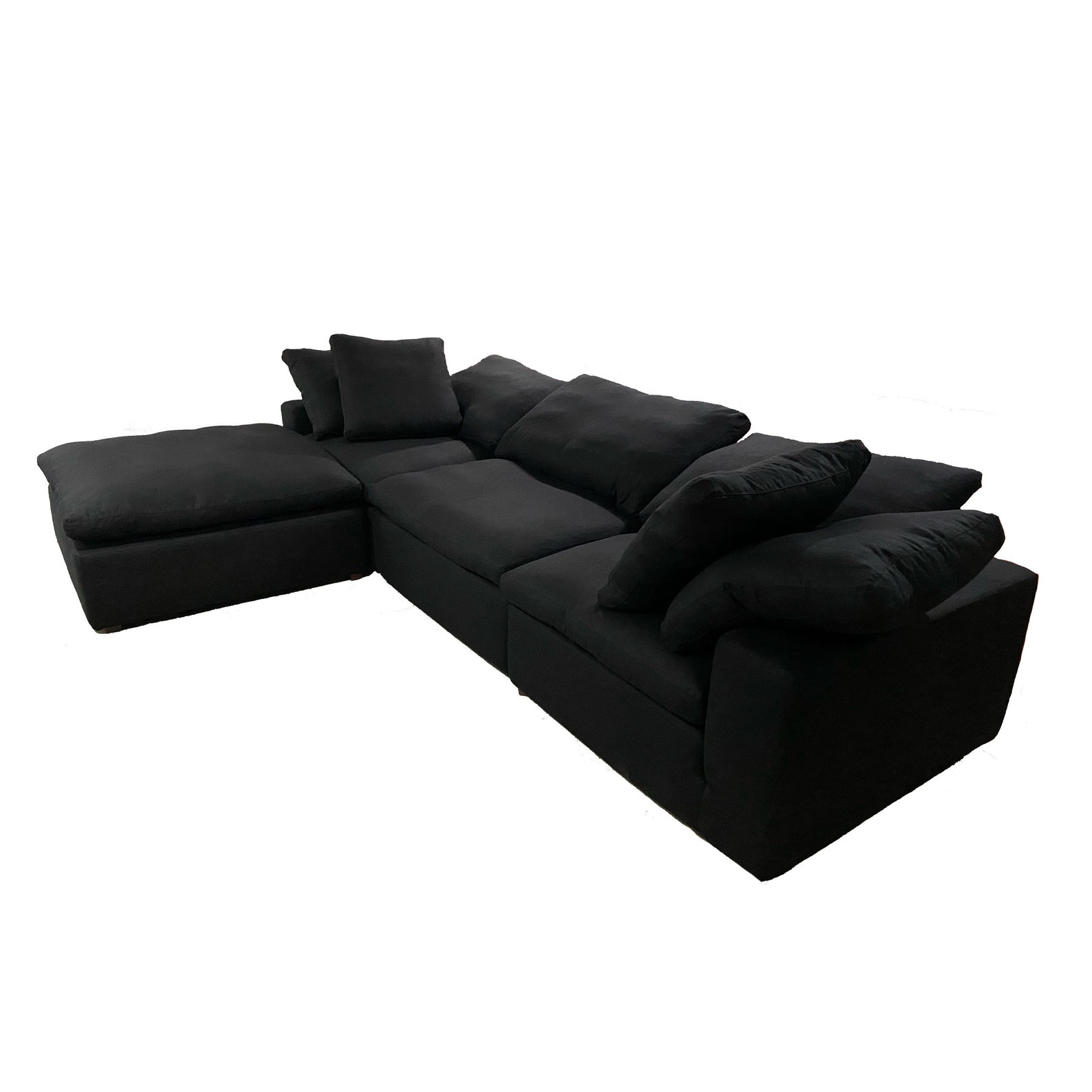 Black Linen Modular Cloud Couch | Etsy