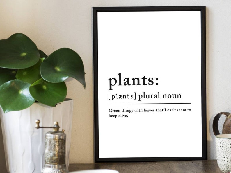 House Plant Poster Funny Plants Art Print Dictionary Plant | Etsy