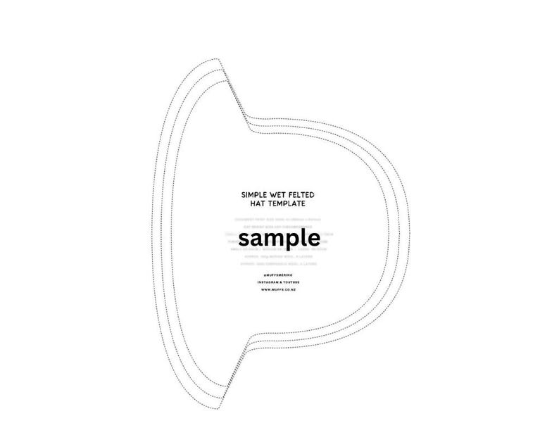 Wet Felting Hat Resist Template: Wool Fedora Large Format Plan Printer ...