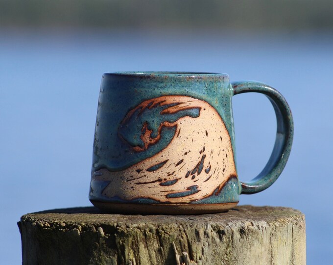 Ocean Wave Mug Surf Mug Blue Wave Mug Mug for Dad - Etsy