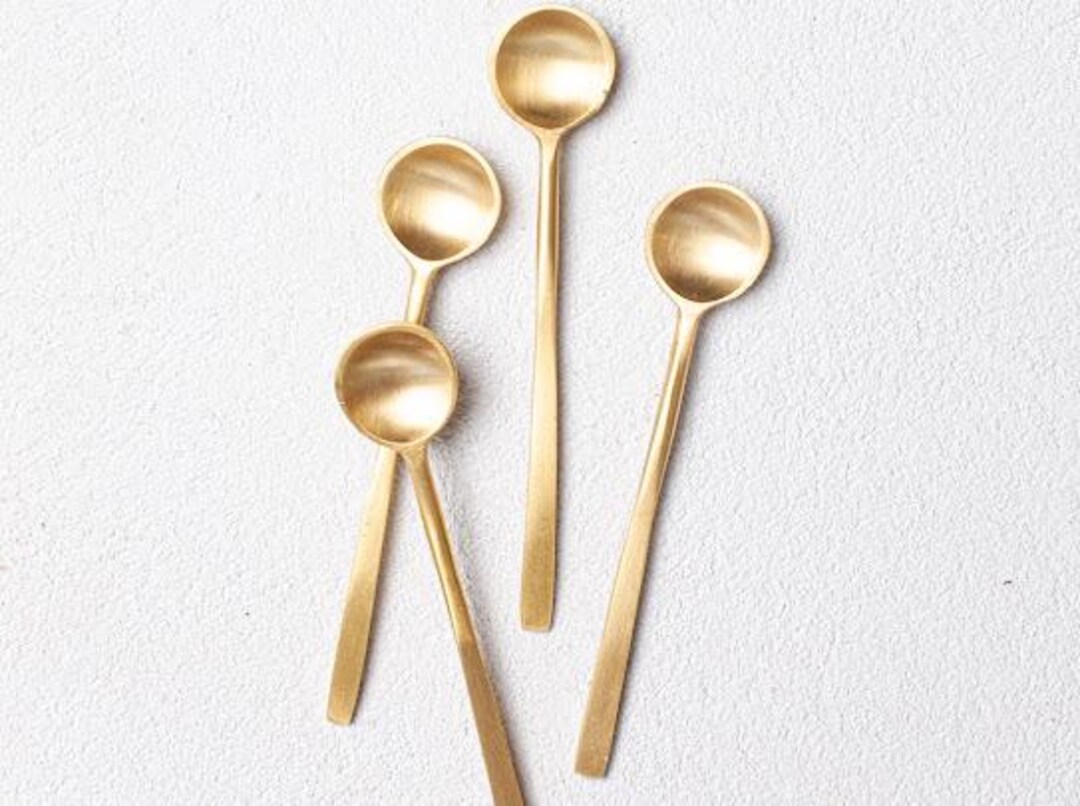Gold Spoon Brass Spoon Small Gold Spoon Tapas Spoon Gold Tea Cup Spoon ...