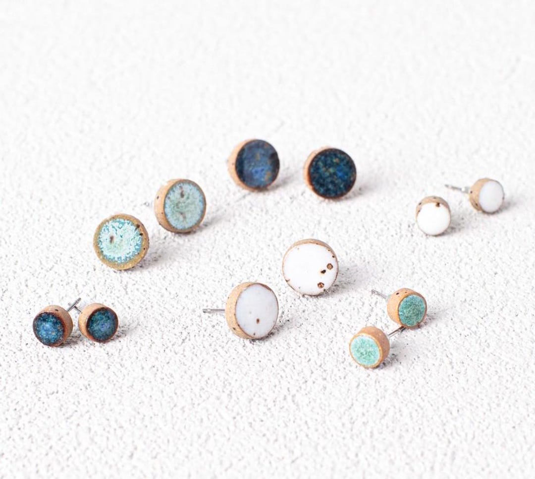 Ceramic Earrings - Pottery Earrings - Stoneware Earrings - Handmade ...