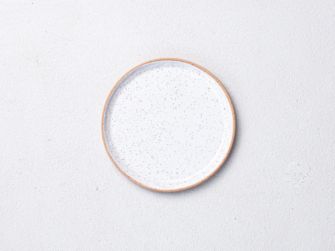 Speckled White 8" Luncheon Plate - Handmade Pottery Lunch Plate ...