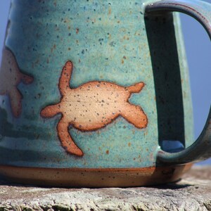 Sea Turtle Mug Ocean Life Mug Sea Turtle Gift Handmade Pottery Mug ...