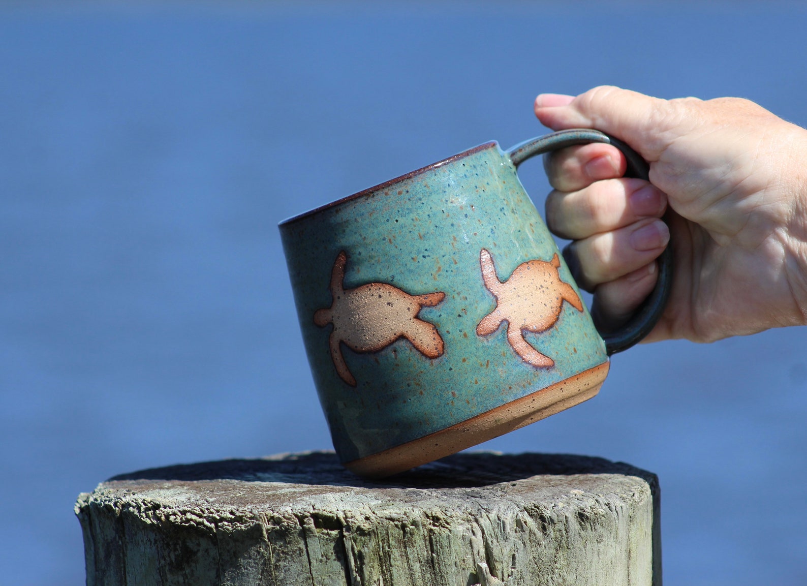 Sea Turtle Mug Ocean Life Mug Sea Turtle Gift Handmade - Etsy